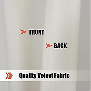 Ivory Velvet Curtains Elegant Window Drapes for Living Room 84 Inch Long Light Dimming Room Back Tab/Rod Pocket Panels Privacy Bedroom Sliding Door Backdrops Décor, Set of 2 (Ivory)