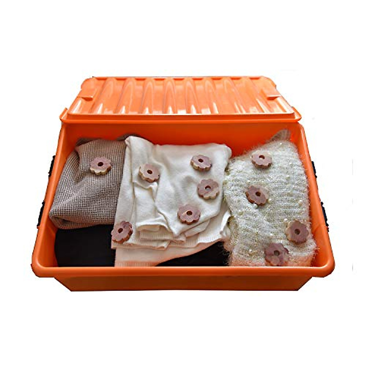 Wahdawn Natural Aromatic Cedar Blocks for Clothes Storage (30 Cedar Rings 5 Sachets, Cedarwood)