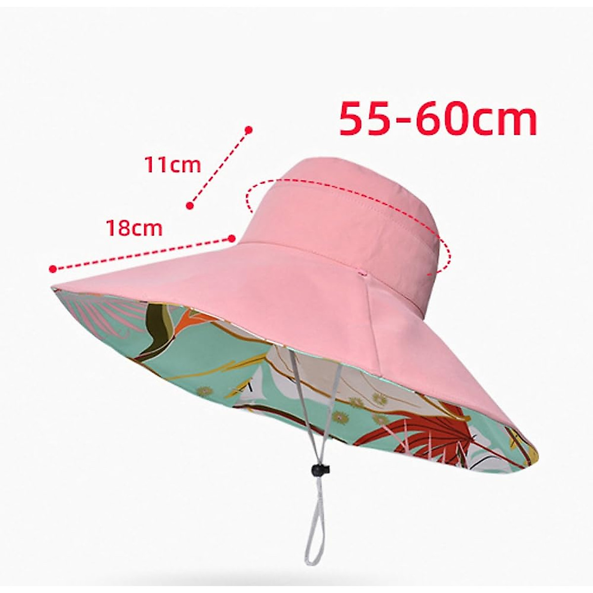 Super Wide Brim Sun Hat for Women Packable Reversible Double-Side-Wear Hats UV Protection Summer Beach Bucket Cap Black