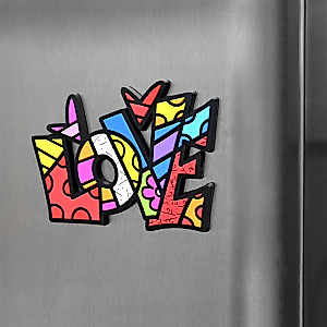 BRITTO Romero Large Decorative Multi-Use Rubber Magnet, Love Word