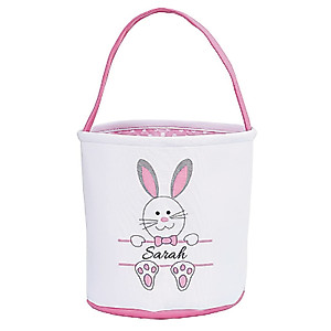 GosilenceWa Personalized Easter Basket for Girls Boys Kids with Name Large Custom Easter Baskets for Eggs Candy Gifts pink One Size