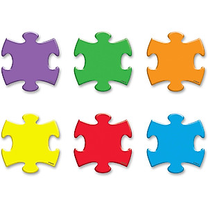 TREND ENTERPRISES, INC. Mini Puzzle Pieces Accent Varitey Pack Shape, Multicolor 36 per