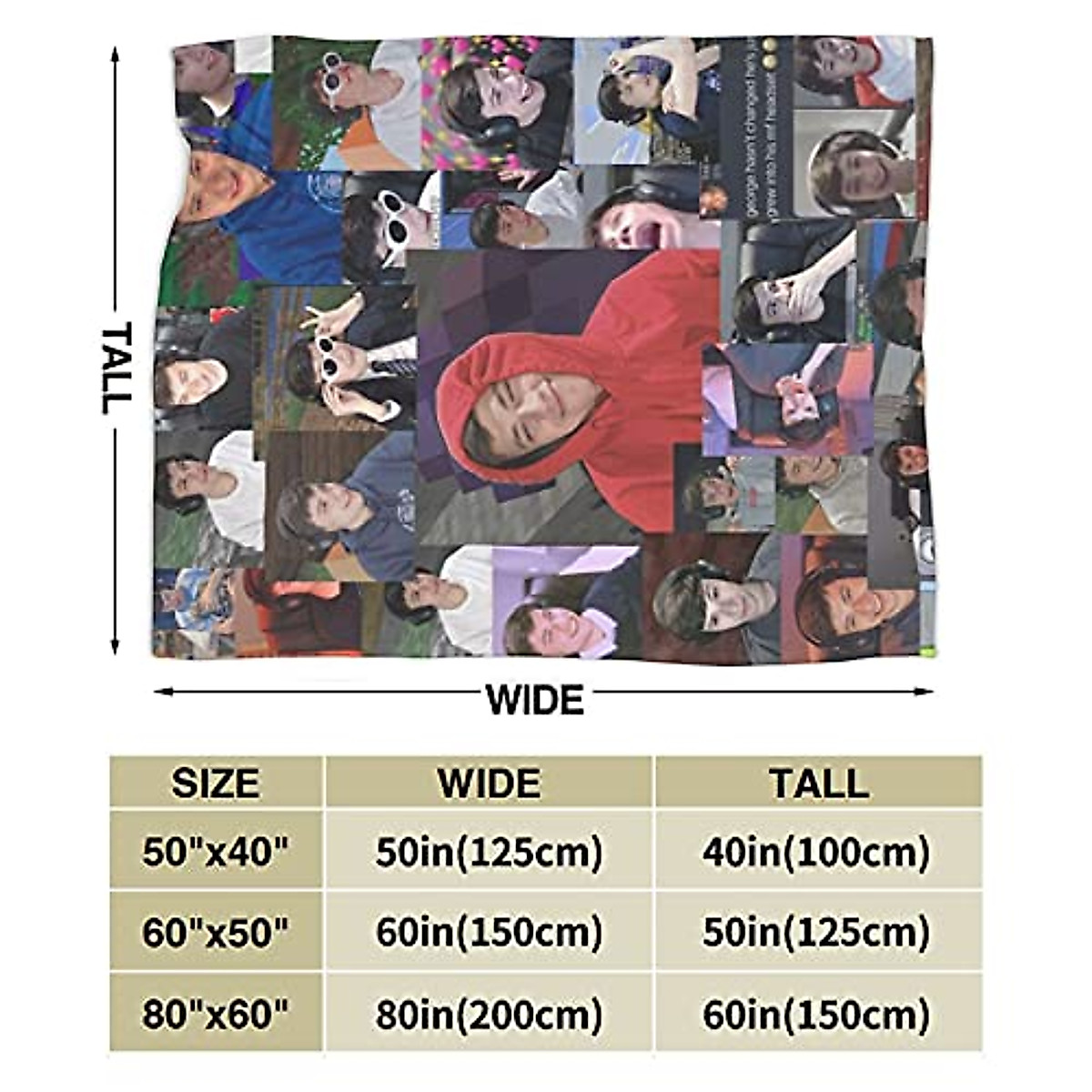 XUKE Georgenotfound Multifunctional Blanket Ultra-Soft Micro Fleece Blanket, Super Soft, Warm, Cozy, Plush, Fuzzy,for Couch, Sofa, Living Room Or Bed Suite for All Season (60'x50')