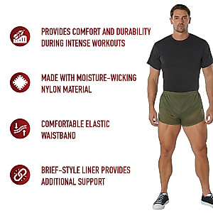 Rothco Ranger PT Shorts - Perfect for The Gym, Running, and More - Olive Drab - M