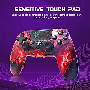 Wireless Controller for PS4, Controller for Sony PlayStation 4, Double Shock 6-Axis Motion Sensor, Sensitive Touch Pad, Built-in Speaker & Stereo Headphone Jack, Compatible with PlayStation 4/Pro/Slim