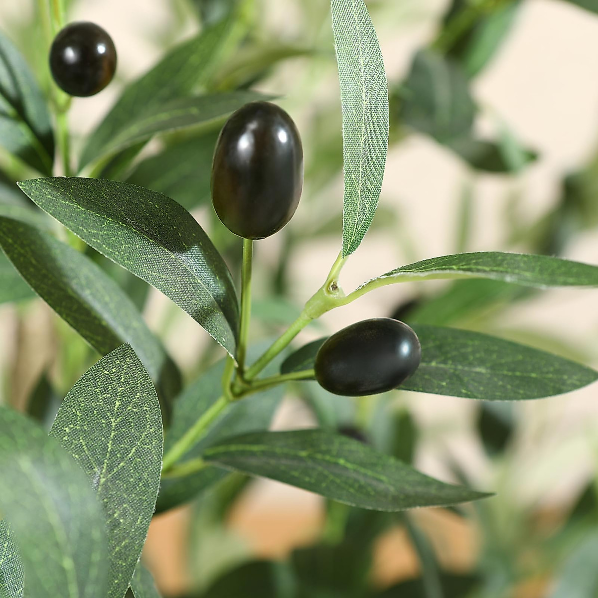 CROSOFMI Artificial Olive Tree Plant 5 Feet Fake Topiary Silk Tree, Perfect Faux Plants in Pot for Indoor Outdoor House Home Office Garden Modern Decoration Housewarming,2Pack