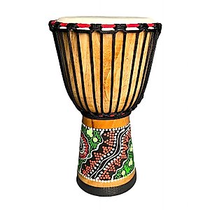 RUOSWTE 8-inch Djembe Drum，Djembe，Percussion Music Bongo, West African Style（ Log painting）
