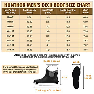 Hunthor Men’s Fishing Boots, Waterproof Deck Boots Anti-Slip Rubber 3mm Breathable Neoprene Rain boots. Ideal for Fishing and Outdoor Activities