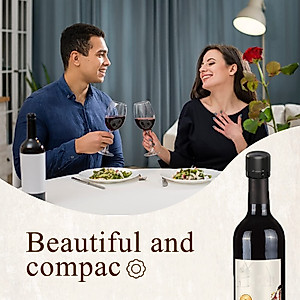 Loboo Idea Silicone Wine Stoppers For Wine Bottles, Wine Saver Stoppers (6pcs/box, Black)