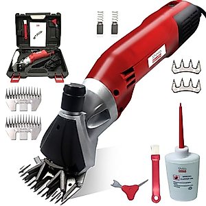 Sheep Shears Pro 110V 500W Professional Heavy Duty Electric Shearing Clippers with 6 Speed, for Shaving Fur Wool in Sheep, Goats, Cattle, Other Farm Livestock Pet, with Grooming Carrying Case CE