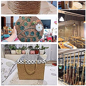 Natural Jute Rope Hemp Rope (1/2 in x 100 ft) Strong Jute Twine for Crafts Gardening Hammock Decorating