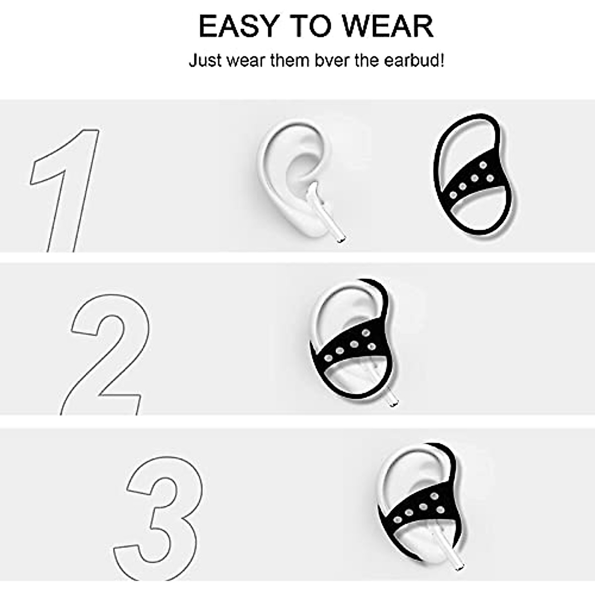 Earbud Hooks, Ear Attachment Loop for Wireless Ear Hooks for Airpods Universal Earhooks for Airpods Earbuds Anti-Lost Secure 27x48mm (BlueB2)