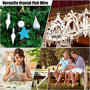 Hanging Wire Clear, Acejoz Thick Fishing Line Nylon String Picture Frame Wire with 100Pcs Crimps Sleeves 70lb Invisible Line for Balloon Garland Picture Hanging Decoration and Crafts (656 Feet)