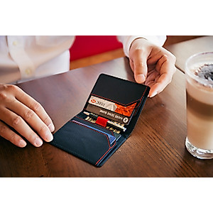 LC Prime Minimal Slim Pen Wallet l A Thinnest PenWallet For Daily Use (Pen is Not Included) (Blue mix Black (Pen is NOT Included))