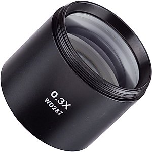 AmScope SM03 0.3X Super Widefield Barlow Lens For SM Series Stereo Microscopes (48mm)