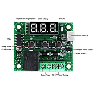 DiGiYes Temperature Controller Module, DC 12V XH-W1209 Digital Thermostat Module with Waterproof NTC Probe -50~110 Degrees Celsius Electronic Temperature Temp Control Module Switch