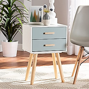 Baxton Studio Giles Nightstands, Oak Brown/Multi-Colored