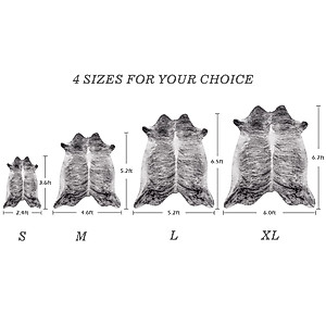 Softlife Faux Cowhide Rug, 2.5x3.6 Feet Cow Hides and Skins Carpet for Living Room Western Rug for Decorating Dorm Room Cute Cow Area Rugs for Home Faux Animal Fur Rug, Grey