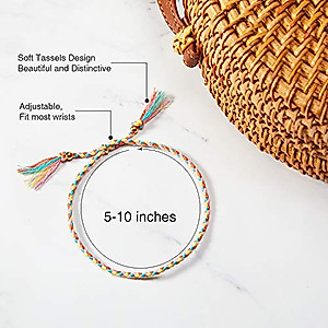 Hicarer 28 Pieces Woven Wrap Friendship Bracelets Handmade Braided Bracelet Adjustable Colorful Beaded