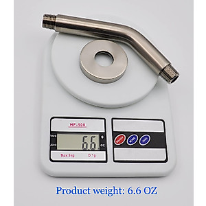 Aquaiaw Only Produce and Sell Solid Brass Shower Arms. Aquaiaw Shower Arm and O-Ring Flange, 6 inch, Solid Brass, Round, Both 1/2 NPT Tapered Threads, PVD Brushed Nickel Wall Mount Shower Head Arm