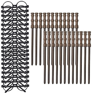 Party Supplies -24pcs Wand Pencil, 24pcs Black Glasses with Round Frame No Lenses for School Party, Birthday , Cosplay Party Decor, Halloween (48pcs all)
