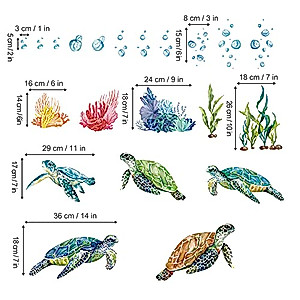 decalmile Sea Turtles Wall Stickers Under The Sea Coral Seaweed Wall Decals Bedroom Bathroom Baby Nursery Wall Decor