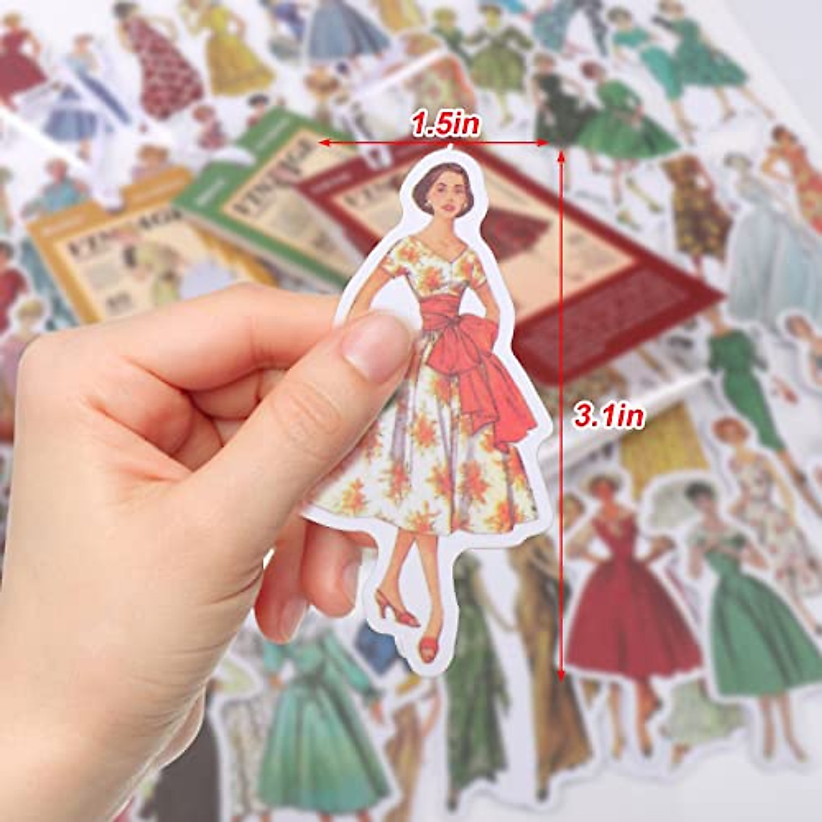 240 Pcs Vintage Washi Stickers for Journaling Supplies, Retro Style Ladies Scrapbook Stickers Scrapbooking Supplies Kit, Aesthetic Stickers for Junk Journal Supplies DIY Crafts Embellishment