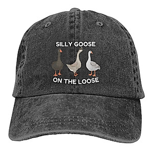 Funny Silly Goose Hat Silly Goosee On The Loose Hat Women Baseball Caps with Design Hat Black