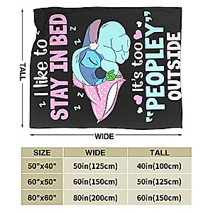 Shoutai Cartoon Blanket Ultra-Soft Throw Blankets Fleece Blanket Cozy Warm Flannel Blankets for Living Room Couch Bed All Season 50''x40''