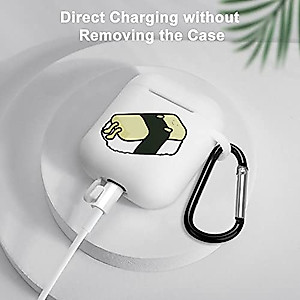 Cute Egg Sushi Silicone AirPods Case Protective Cover Compatible with AirPods 2 & 1 with Keychain