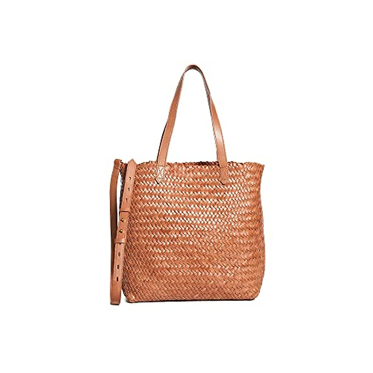 Madewell The Medium Transport Tote: Woven Leather Edition Burnished Caramel One Size