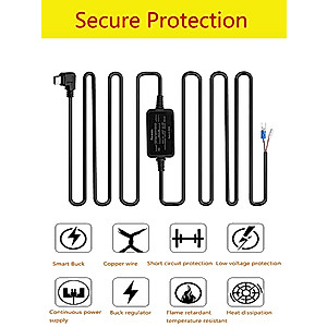 Converts 12V-24V to 5V/2A USB-C Hard Wire Kit for T130 Dash Cam, Low Voltage Protection Dash cam hardwire kit USB c Compatible for VIOFO HK4, AUTO-VOX V5 Apeman C880 goPro
