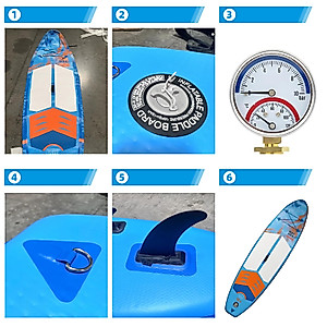 NAFCOOL Inflatable Stand Up Paddle Board,10'4"×32"×6" Surfing Standing Paddle Board with SUP Accessories & Backpack, Non-Slip Deck,Removable Fins,Leash,Paddle,Hand Pump for Youth & Adult(Sky Blue)