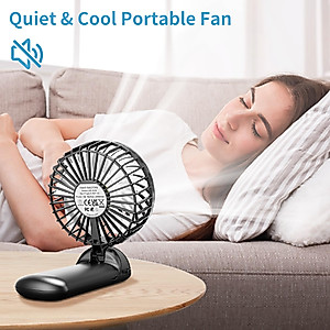 ISFOFO Mini Handheld Fan 2 Pack, Portable Hand Held Fan for Travel 4 Speeds, Cooling Personal Fans USB Rechargeable Battery Operated, 180° Foldable Travel Small Fan for Outdoor Beach Camping Office