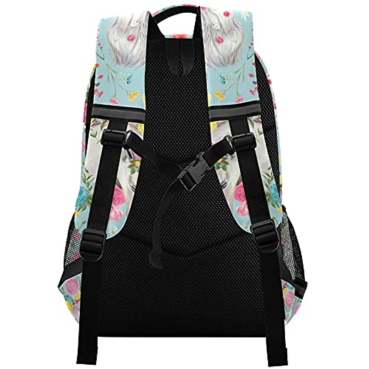 Horse And Flower Backpacks Student Backpack Bookbag For Boys Girls Casual Bag One Size