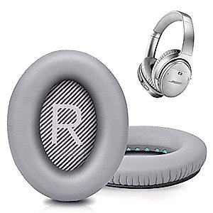Premium Replacement Ear Pads for Bose QC35 & QC35ii Headphones Made by GEVO- Comfortable Adaptive Memory Foam and Extra Durable - Fits QuietComfort 35 & 35ii / SoundLink 1&2 AE（Over-Ear） (Silver)
