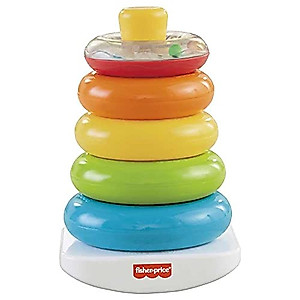 Fisher-Price Infant Gift Set with Baby’s First Blocks (10 Shapes) and Rock-a-Stack Ring Stacking Toy for Ages 6+ Months (Amazon Exclusive)