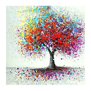 MYARTDP Diamond Paintings Kits for Adults : DIY Colorful Trees Diamond Art Kits 5D Full Drill Diamond Painting Kits for Kids Diamond Dots Crafts for Home Wall Art Decor Gift (12x12Inch)