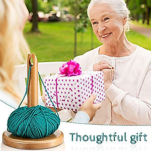 Wood Yarn Holder for Knitting Crochet Wooden Frame with Hole in The Middle, Prevent Yarn Tangling, Winding and Dispensing Accessories, Presents for Craft Lovers