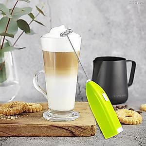 4Pcs Electric Milk Frother Handheld Mixer - Mini Kitchen Stainless Steel Milk Frother Electric Frother Handheld Battery Operated Coffee Maker - Egg Whisk Milk Foamer for Coffee Mini Frother for Coffee