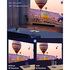 Mini Native 1080P Projector with 5G WiFi & Bilateral Bluetooth for Phone,Portable Outdoor Movie Projector Wireless/Wired Mirroring,4K Smart Home Theater Projector Android 9.0 for Netflix YouTube Hulu