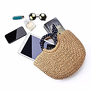 YXILEE Summer Beach bag,Handmade Large Straw Tote Bag Womens Handbag