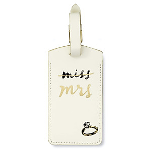 kate spade new york 20 oz Acrylic Miss to Mrs. Tumbler Bundle with Vegan Leather Luggage Tag, Miss to Mrs.