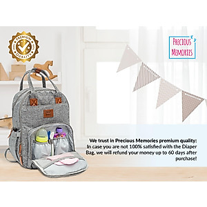 Precious Memories Toddler Diaper Backpack with Portable Changing Mat - Water-Resistant Baby Bag - Large Diaper Bag for Toddlers - Newborn essentials