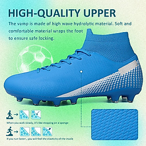 Soccer Cleats Mens Football Cleats Women Tacos de Futbol para Hombre Soccer Shoes for Big Boy Tacos de Futbol Zapatos de Futbol para Hombres Outdoor Soccer Shoes High Top Football Boots AG/FG