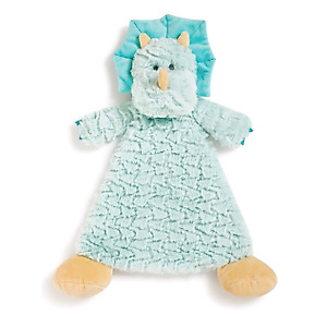 Darcy Dinosaur Aqua Blue Children's Plush Rattle Blankie