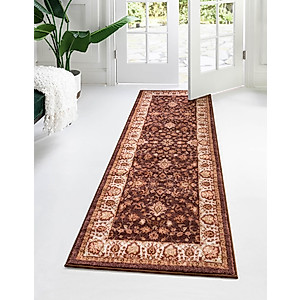 Rugs.com Medina Collection Rug – 5 Ft Runner Coffee Brown Medium Rug Perfect for Hallways, Entryways