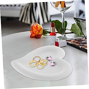 ABOOFAN 2pcs Nail Jewelry Tray Earring Dish Bathroom Vanity Tray Entryway Key Dish Decorative Dish Heart Shaped Trinket Dish Jewelry Dresser Ring Storage Holder Organizer Plaster Necklace