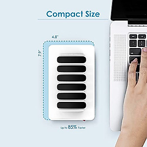 Charging Station for Multiple Devices, 6 Ports Compatible Cables W/3 iPhone, Micro USB,Type C,Compatible with Apple Charging Station,Phone,iPad,Cell Phone,Tablets,iPad,Kindle,White