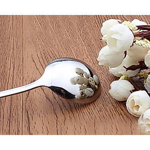 Goeielewe 2-Pack Soup Serving Spoon 7.7-inch Stainless Steel Table Spoon for Buffet, Dinner, Restaurants, Kitchen (Soup Spoon)